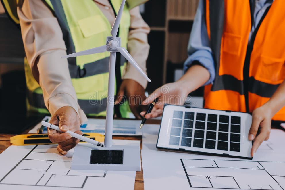 Engineers are Helping To Design Work on Blueprints and Collaborate on Structural Analyzing of ...