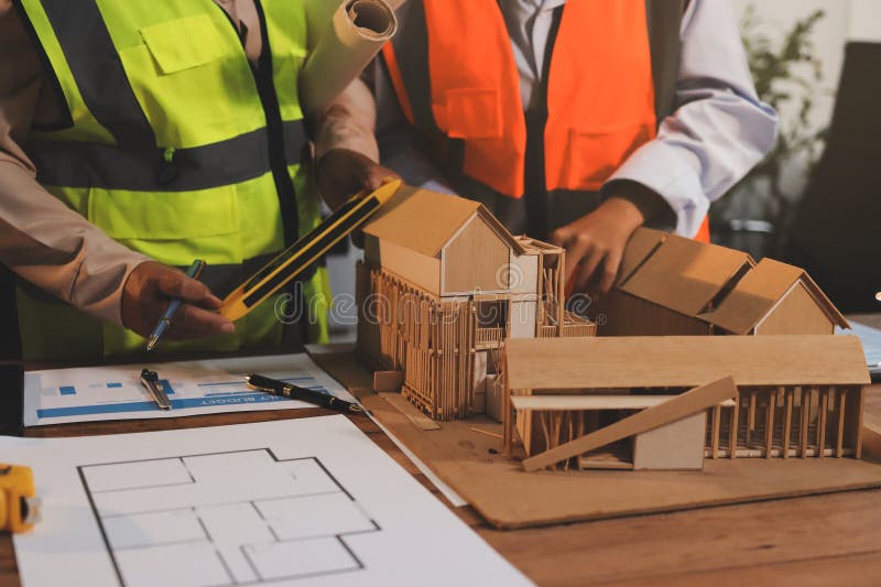 Engineers are Helping To Design Work on Blueprints and Collaborate on ...