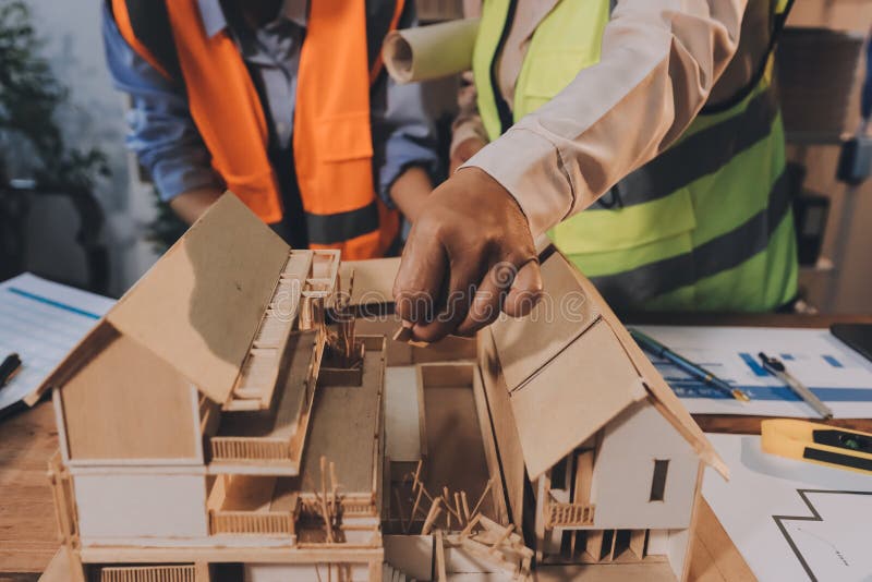 Engineers are Helping To Design Work on Blueprints and Collaborate on ...