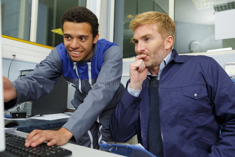 Engineers Industrial Quality Control in Office Workplace Stock Image ...