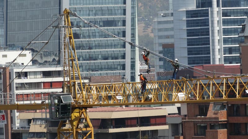 Engineers Installing Tower Crane Chile Editorial Stock Photo - Image of ...