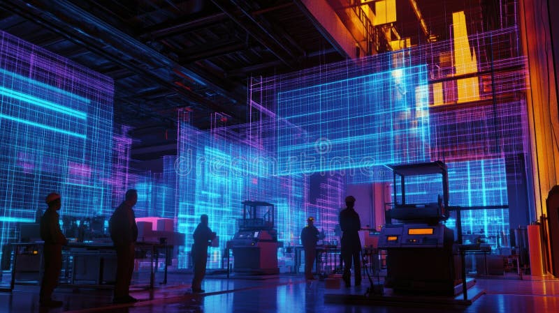 Engineers Managing Production Using Futuristic Augmented Reality ...