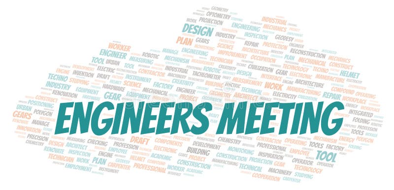 Engineers Meeting Typography Word Cloud Create with the Text only Stock ...