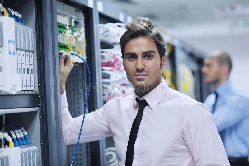 It Engineers in Network Server Room Stock Photo - Image of datacenter ...