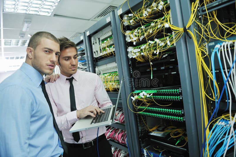 It Engineers in Network Server Room Stock Photo - Image of datacenter ...