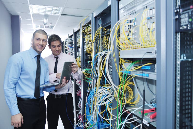 It Engineers in Network Server Room Stock Photo - Image of datacenter ...