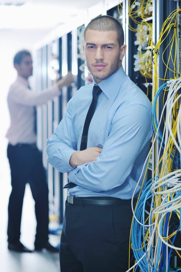 It Engineers in Network Server Room Stock Image - Image of data ...