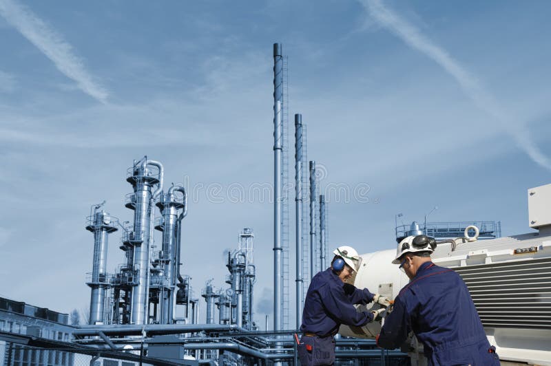 Engineers with Oil and Gas Machinery Stock Image - Image of power ...