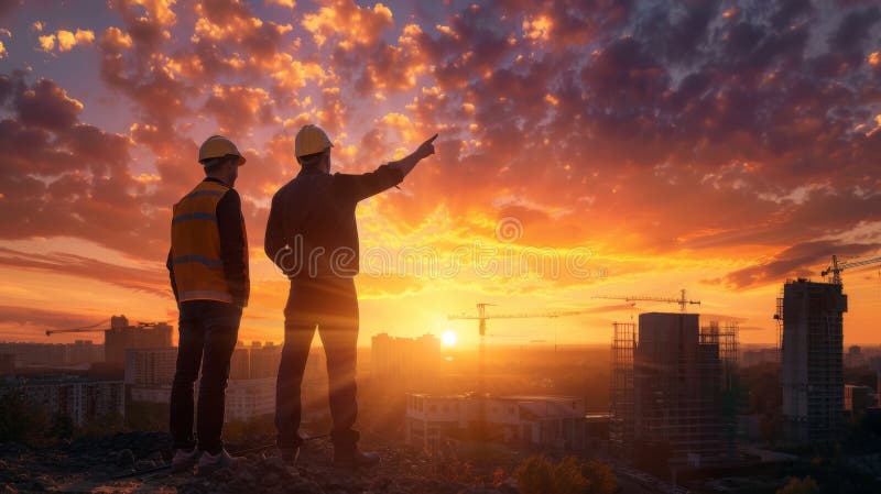 Engineers Overlooking Construction Site Ai Generated Stock Photos ...