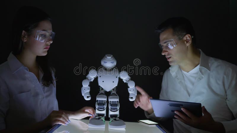Artificial Intelligence Robot Model Stretching Arms, Future Technology ...