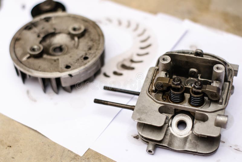 Engineers are Repairing Engines with Tools. Stock Image - Image of ...