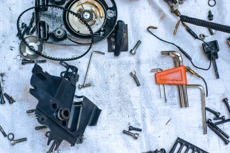 Engineers are Repairing Engines with Tools. Stock Image - Image of ...