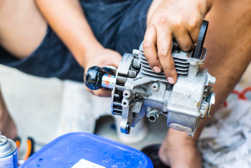 Engineers are Repairing Engines with Tools. Stock Photo - Image of ...