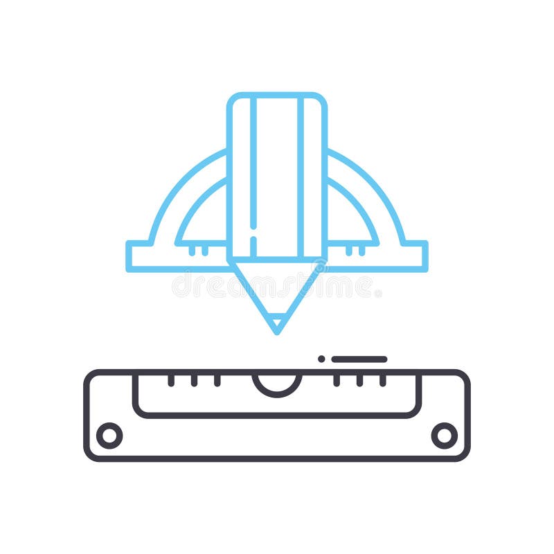 Engineers Scale Line Icon, Outline Symbol, Vector Illustration, Concept ...