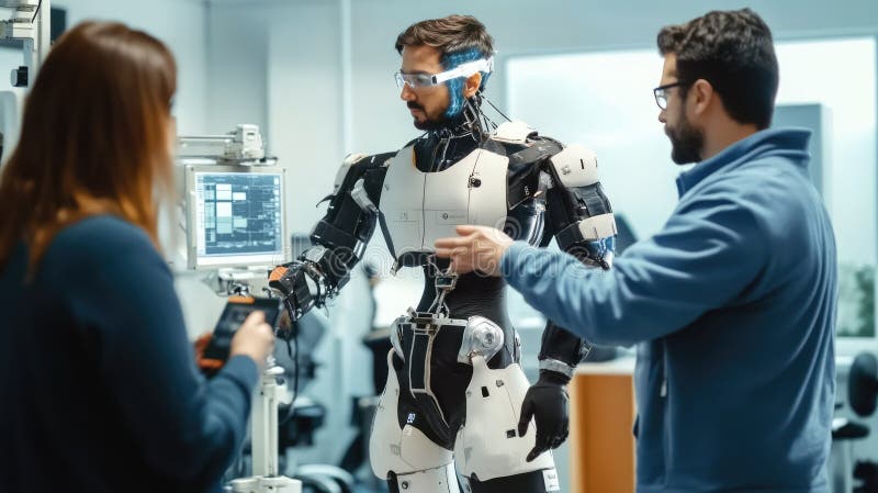 Engineers and Scientists Work on Bionics Exoskeleton Prototype in ...