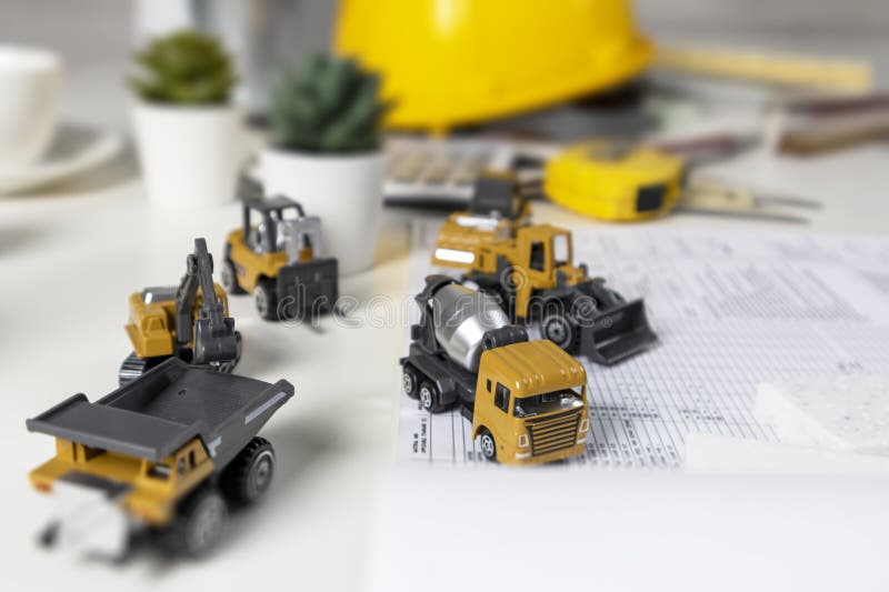 Engineers Sit and Work on Building Design and System Work.,construction ...