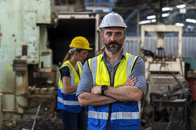 Workers and Workers are Standing in the Factory. Group Staff Standing ...