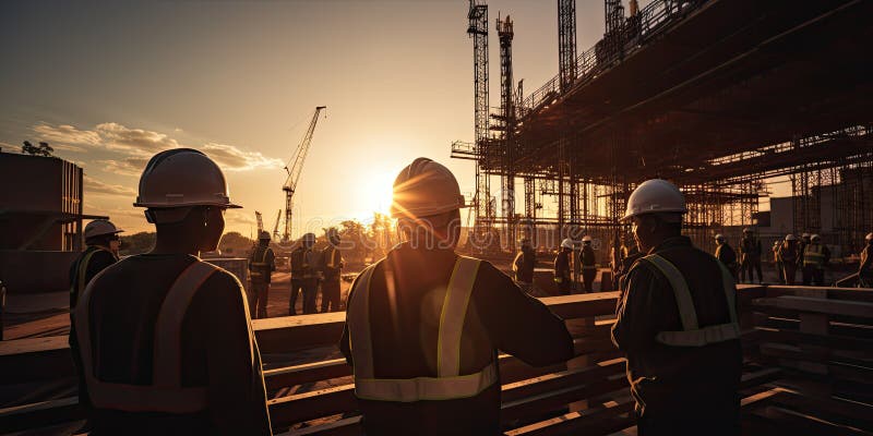 Engineers are Standing in Front of a Building Under Construction ...