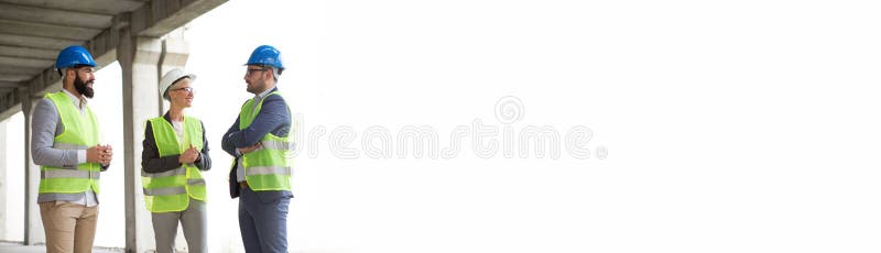 Engineers Talk and Plan Construction on a Construction Site Stock Image ...