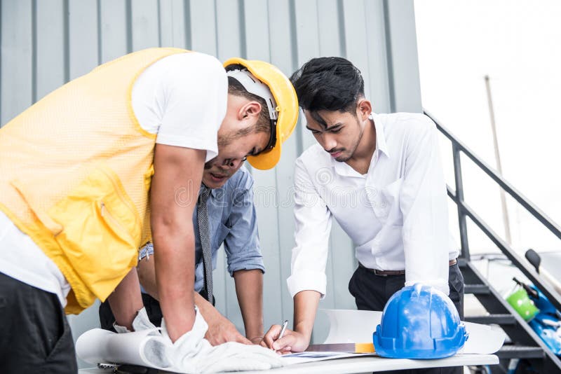 Engineers and teamwork stock image. Image of deal, interior - 107097361