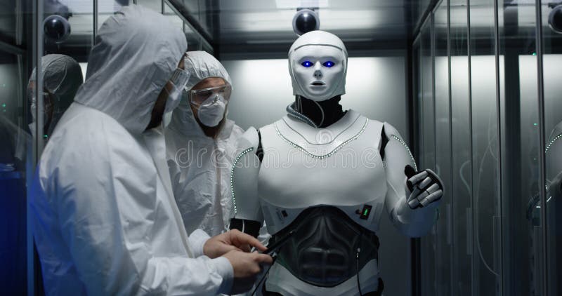 Engineers Testing on Robot Controls Stock Photo - Image of research ...