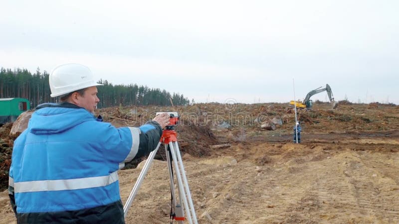 Engineers Use Tacheometer or Theodolite for Survey Line Columns for the ...