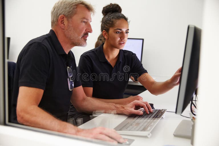Engineers Using CAD System in Design Studio Stock Photo - Image of ...