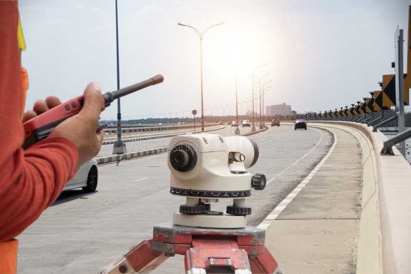 Engineers are Using Street Level Cameras Stock Image - Image of measure ...