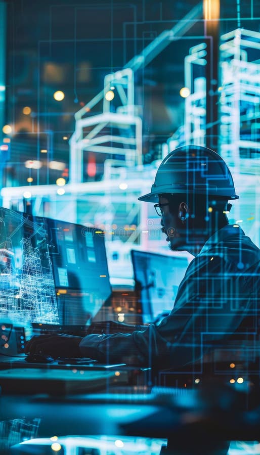 Engineers Utilizing Ai and Digital Twin Tech for Construction Analysis ...