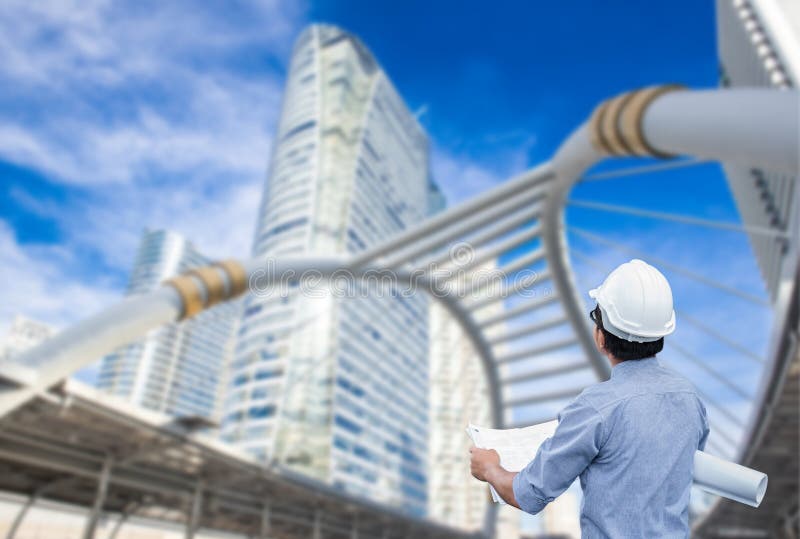 Engineer is Building Construction Stock Image - Image of engineer ...