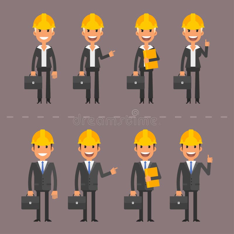 Woman Engineer Showing Thumbs Up Stock Vector - Illustration of ...