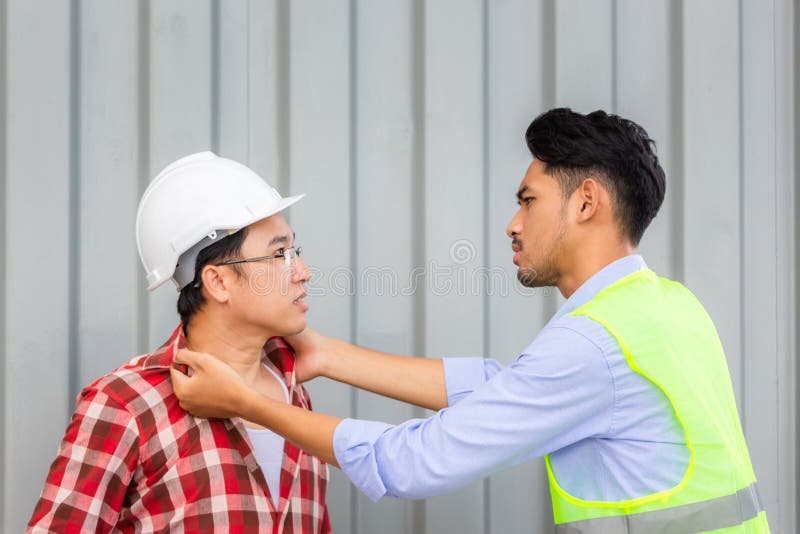 Engineers and Workers are Fighting at Construction Site. Rivalry and ...
