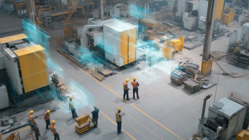 Smart Factory with Augmented Reality Integration Generative AI Stock ...
