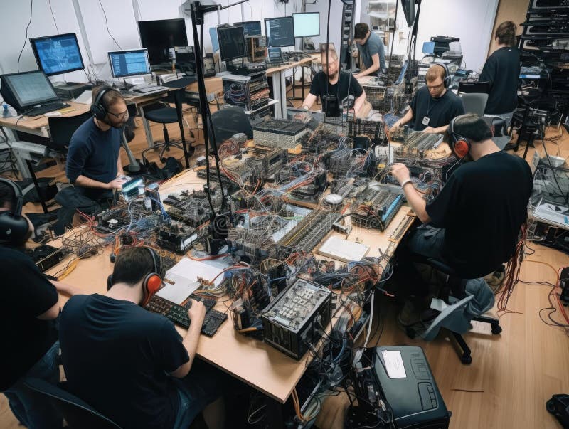 Engineers Working on AIpowered Machine Learning Project Stock ...