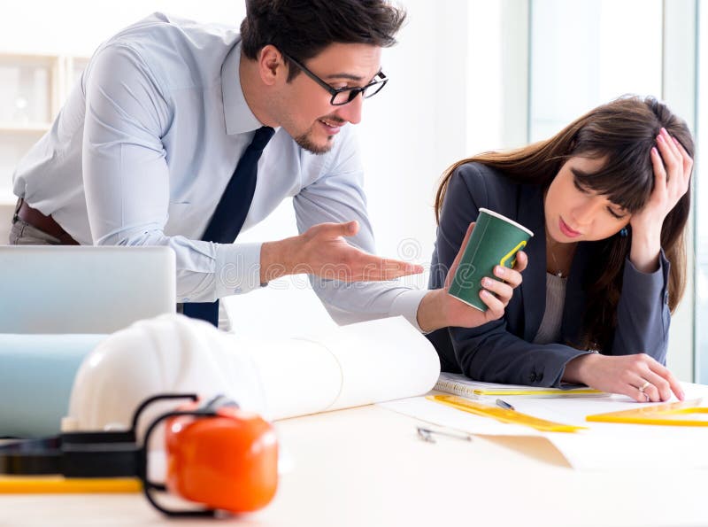 Engineers Working on New Project Stock Image - Image of layout ...