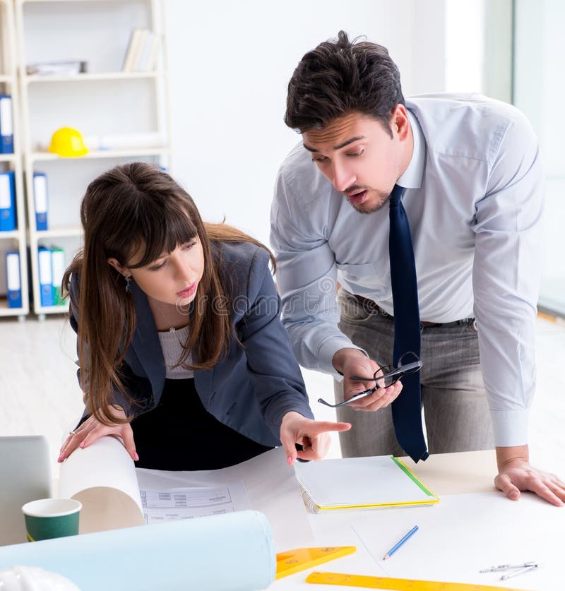 Engineers Working on New Project Stock Photo - Image of design, drawing ...