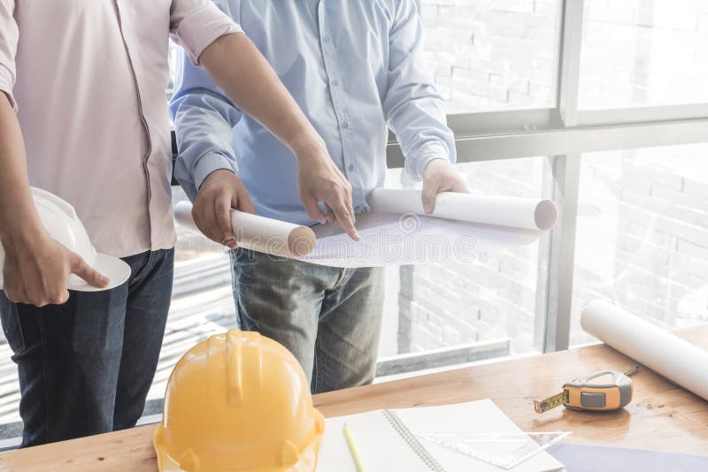 Engineers Working in the Office for a Meeting Stock Image - Image of ...
