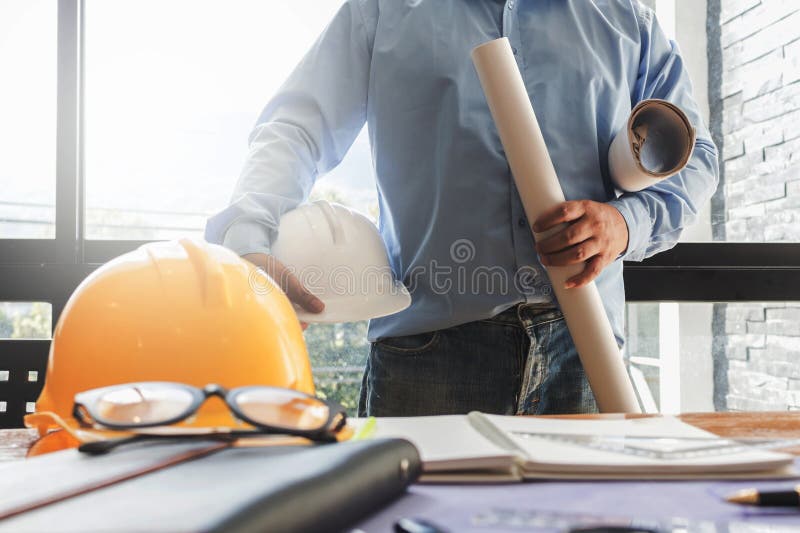 Engineers Working in the Office Stock Photo - Image of contractor ...