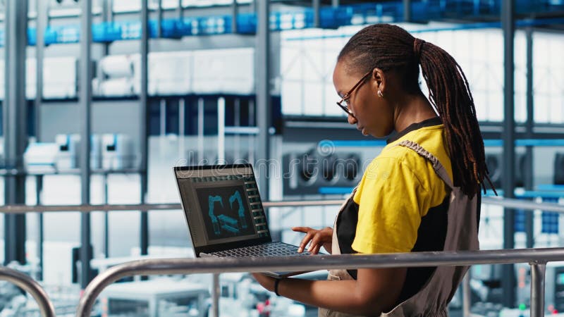 Engineers Working in Smart Factory, Collecting and Analyzing Data Stock Video - Video of concept ...