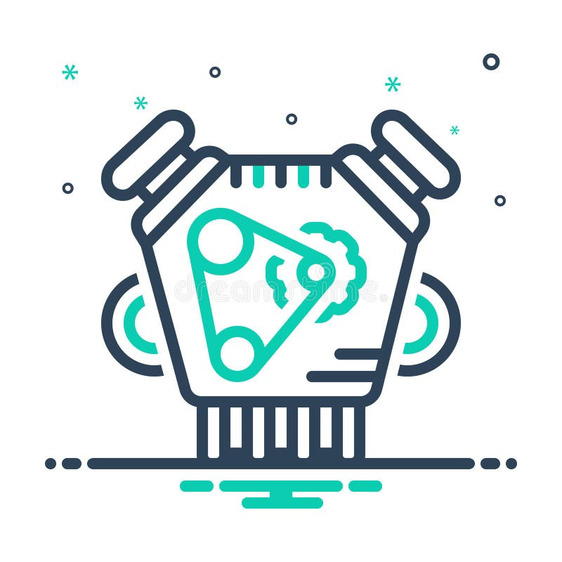 Mix Icon for Engines, Vehicle and Car Engine Stock Vector ...