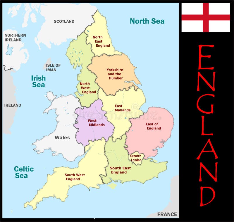 England Administrative Divisions Stock Illustration - Illustration of ...