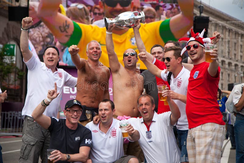 England Fans Arrive in the Fanzone Editorial Photo - Image of group ...