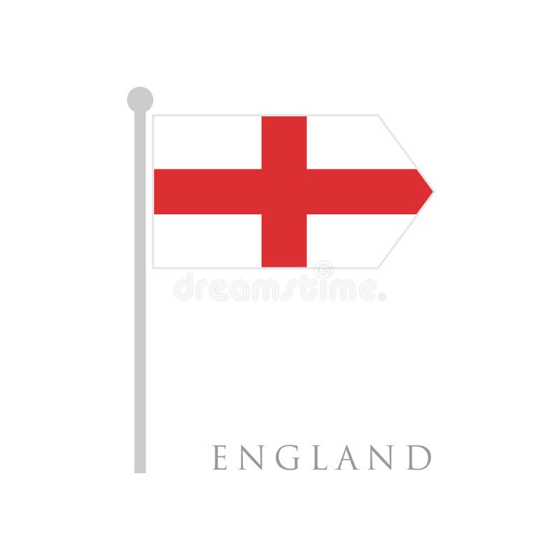 England Flag Flat Design Vector Illustration Stock Illustration ...
