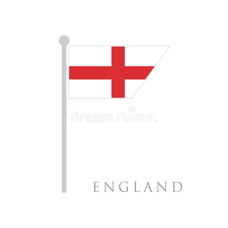 England Flag Flat Design Vector Illustration Stock Illustration ...