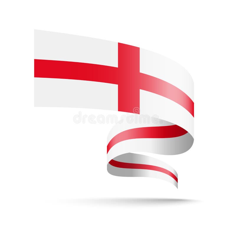 England Flag in the Form of Wave Ribbon Stock Illustration ...