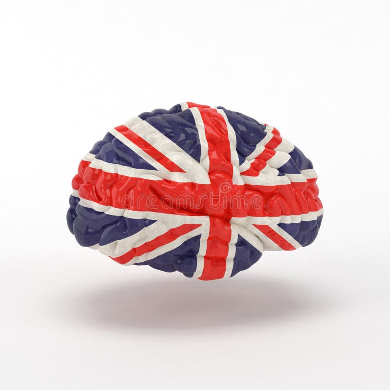 England Flag on Human Brain. Stock Illustration - Illustration of ...
