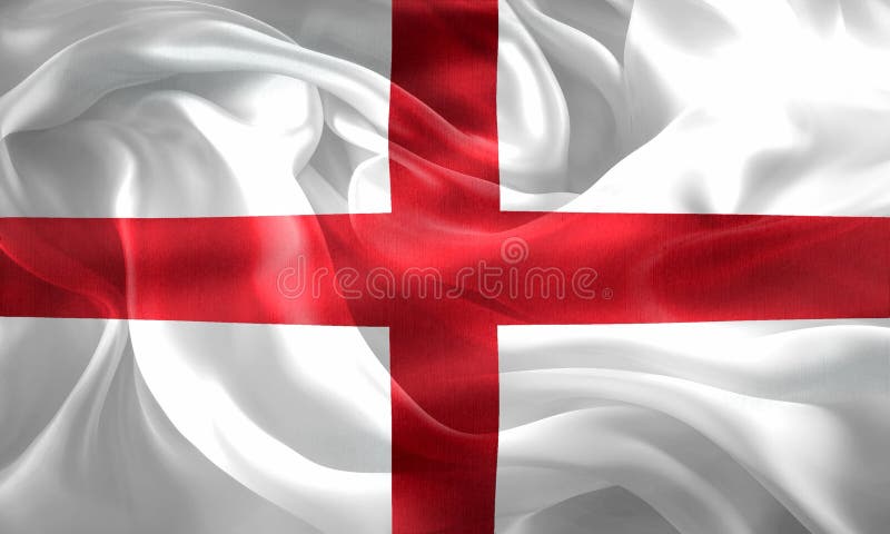 England Flag - Realistic Waving Fabric Flag Stock Illustration ...