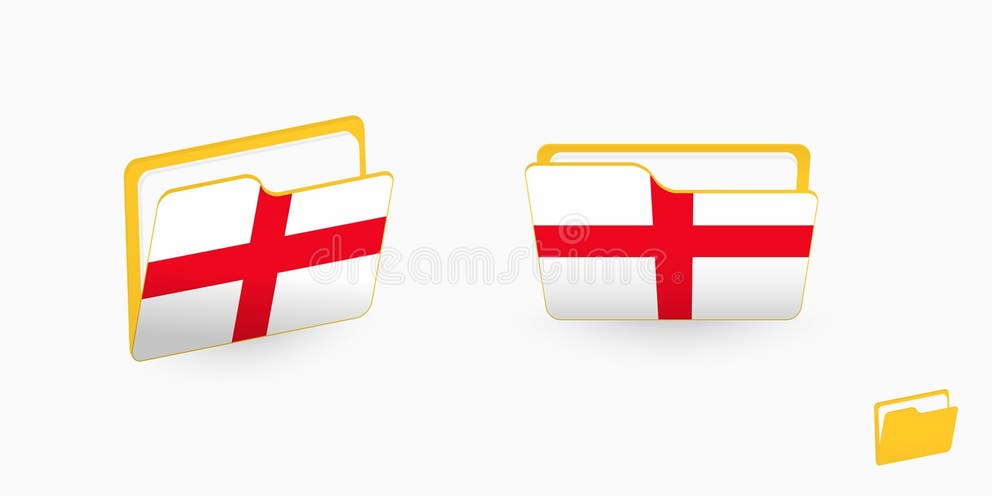 England Flag on Two Type of Folder Icon Stock Illustration ...