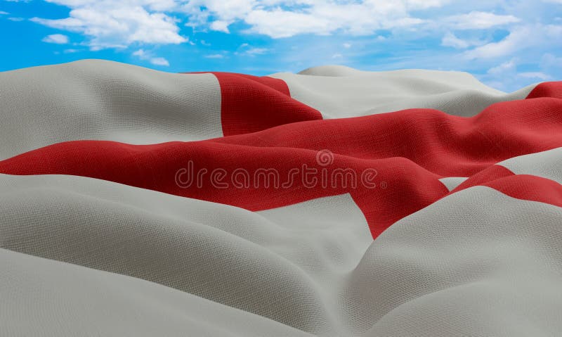 England Flag in the Wind. Realistic and Wavy Fabric Flag Stock ...