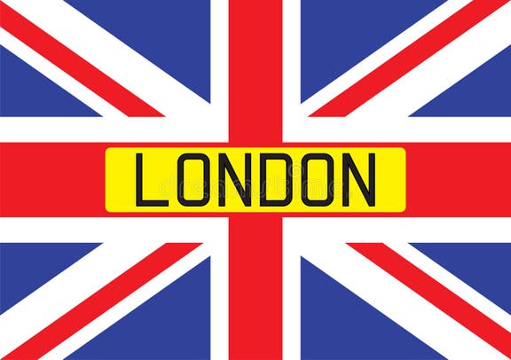 England Flag with Yellow London Tag Stock Vector - Illustration of ...
